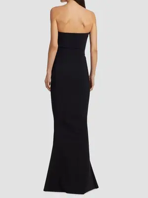 Chiara Boni La Petite Robe Hebe Strapless Ruffle Gown - Black