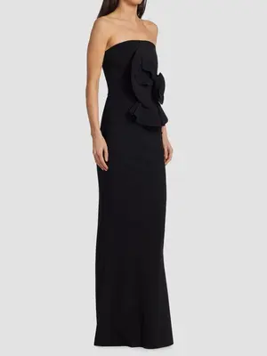 Chiara Boni La Petite Robe Hebe Strapless Ruffle Gown - Black