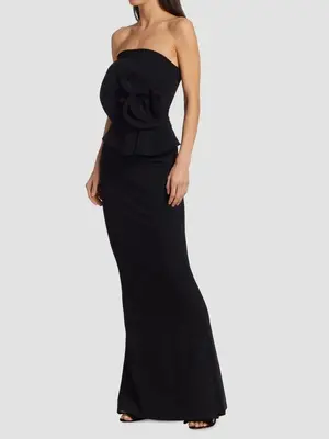 Chiara Boni La Petite Robe Hebe Strapless Ruffle Gown - Black