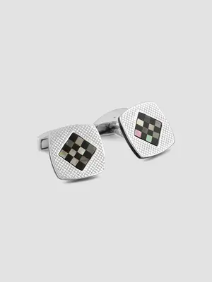 Tateossian Cushion Diamond Cufflinks - Onyx