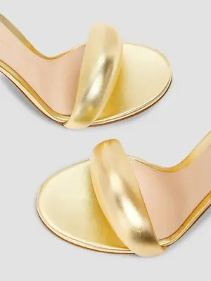 GIANVITO ROSSI Bijoux Ankle-strap Metallic Leather Stiletto Sandals - Gold