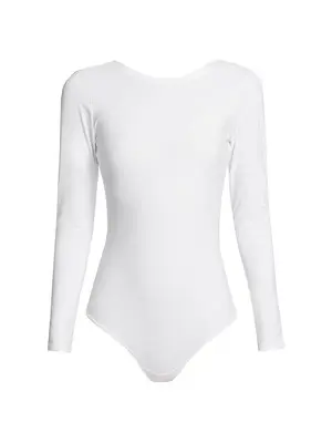 Spanx Long Sleeve Scoop Bodysuit - Classic Black