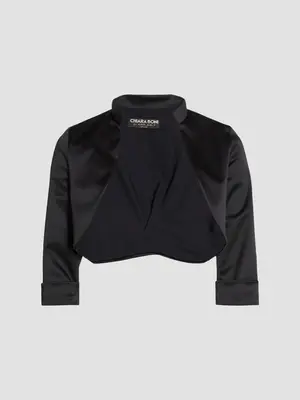 Chiara Boni La Petite Robe Amatista Satin Shrug - Black