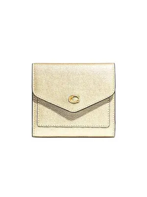 COACH Women's Small Wyn Metallic Leather Wallet - Metallic Soft Gold - Metallic Soft Gold