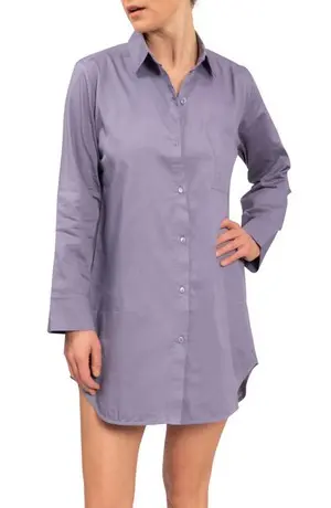 EVERYDAY RITUAL Rick Cotton Sleep Shirt - Violet