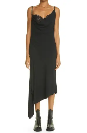 Monse Draped Satin Crepe Slipdress