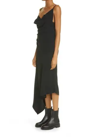 Monse Draped Satin Crepe Slipdress