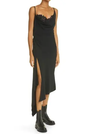 Monse Draped Satin Crepe Slipdress