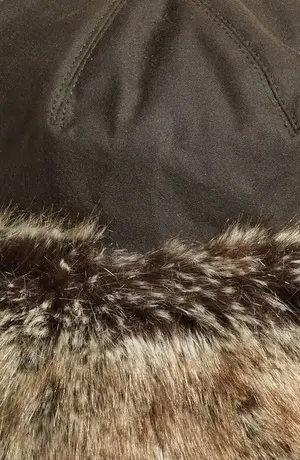 Barbour Ambush Waxed Cotton Hat With Faux-fur Trim