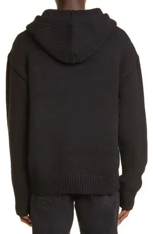 Off-White Intarsia Arrows Wool Blend Hooded Sweater