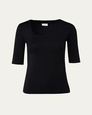 Akris Square-neck Top - Black