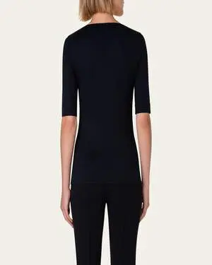 Akris Square-neck Top - Black