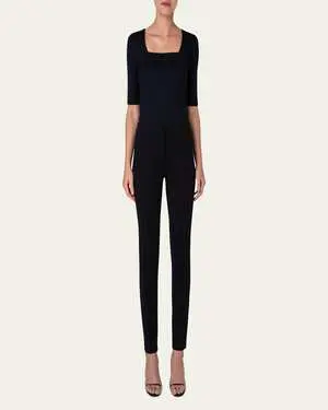 Akris Square-neck Top - Black