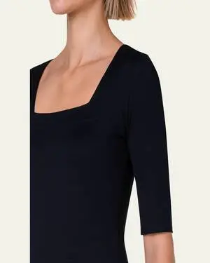 Akris Square-neck Top - Black