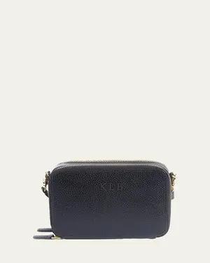 ROYCE NEW YORK Monogrammed Leather Camera Bag - Black