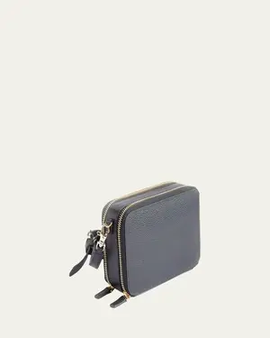 ROYCE NEW YORK Monogrammed Leather Camera Bag - Black