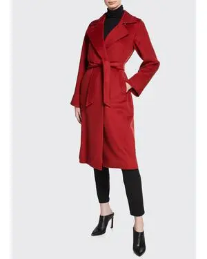 Max Mara Manuela Camel Hair Belted Wrap Coat