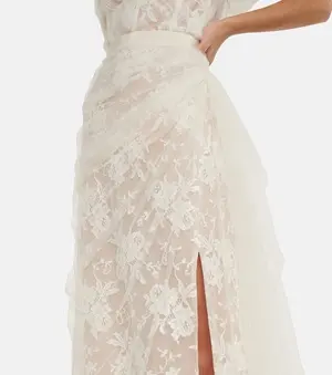 Alexander Mcqueen Bridal Guipure Lace And Tulle Gown - White | Editorialist