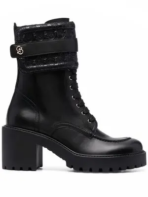FERRAGAMO Shiraz Leather Combat Boots