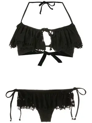 AMIR SLAMA Ruffled Two-piece Bikini Set