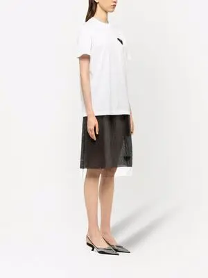 Prada Triangle-logo Crystal-embellished T-shirt