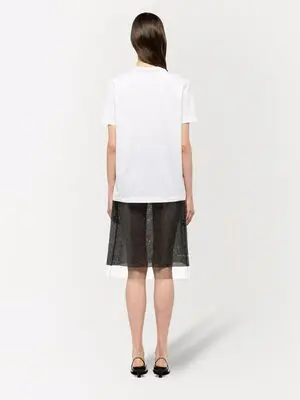 Prada Triangle-logo Crystal-embellished T-shirt