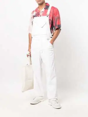 DIESEL® Contrast-stitch Dungarees - White