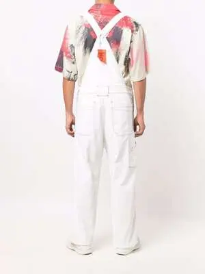 DIESEL® Contrast-stitch Dungarees - White