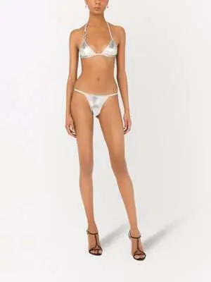 Dolce & Gabbana Dg-logo Triangle Bikini - Silver