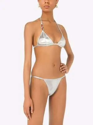 Dolce & Gabbana Dg-logo Triangle Bikini - Silver