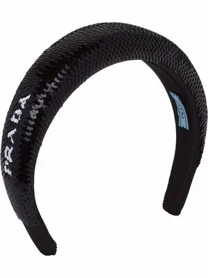 Prada Sequin-embellished Logo-detail Headband