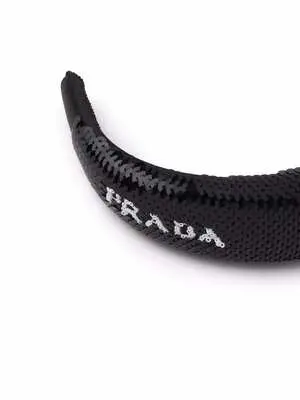 Prada Sequin-embellished Logo-detail Headband
