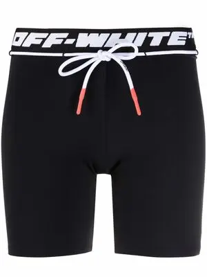 Off-White Logo Waistband Running Shorts - Black