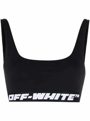 Off-white Elasticated Sports Bras