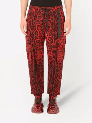 Dolce & Gabbana Leopard-print Track Pants - Red