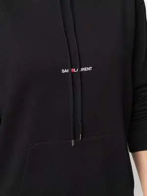 Saint Laurent Logo-print Hoodie - Black