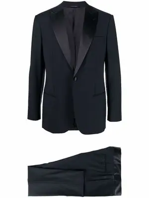 Giorgio Armani Single-breasted Tailored Dinner Suit - Blue