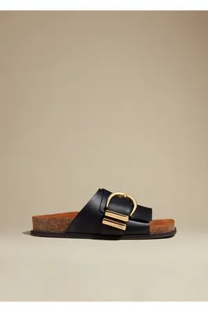Khaite The Thompson Sandal In Black Leather - Black