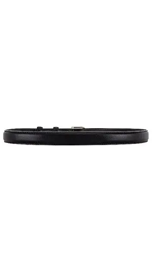 NILI LOTAN Jane Leather Belt - Black & Shiny Brass