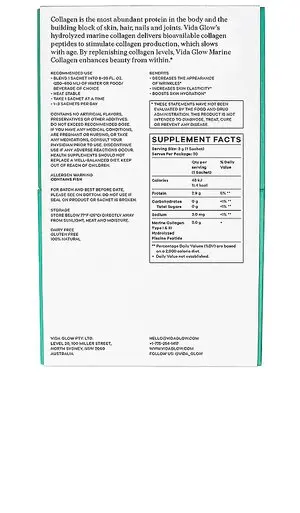 VIDA GLOW Natural Marine Collagen Sachets Original - N,a