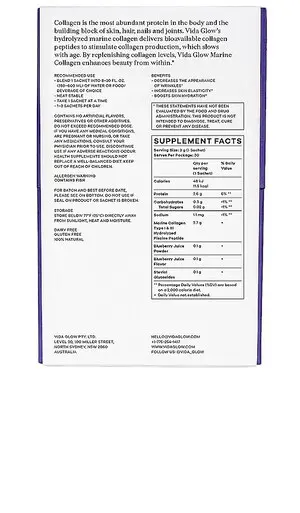 VIDA GLOW Natural Marine Collagen Sachets Blueberry - N,a