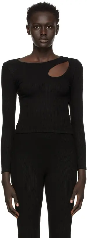 SIMONMILLER Simon Miller Black Fine Rib Space Sweater - Black