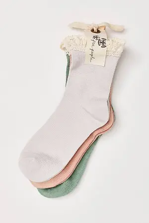 Free People Ruffle Crew Socks Pack Tainted Love