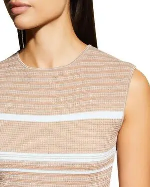 Giorgio Armani Striped Knit Top - Brown