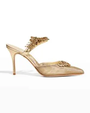manolo blahnik - Lurum 90mm Gold Mules