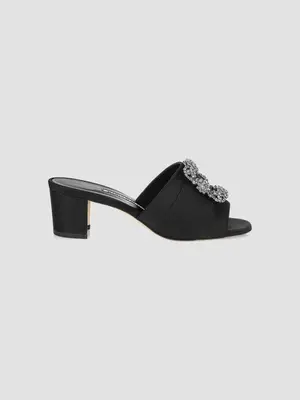 Manolo Blahnik Martanew 50mm Embellished Satin Mules