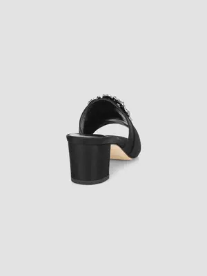 Manolo Blahnik Martanew 50mm Embellished Satin Mules