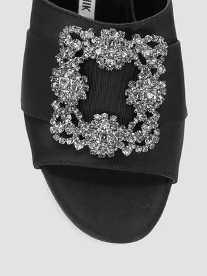Manolo Blahnik Martanew 50mm Embellished Satin Mules