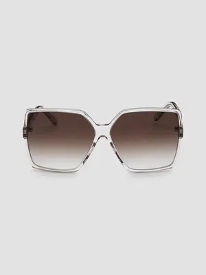Saint Laurent New Wave Betty 63mm Oversized Square Sunglasses - Nude