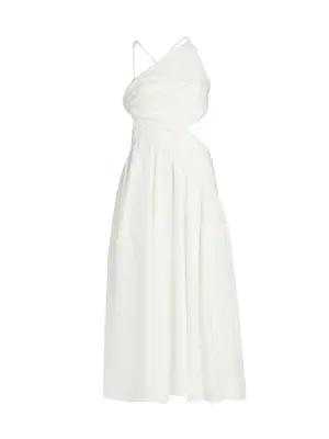 Zimmermann Women's Tropicana Asymmetric Open Back Dress - Ivory - Size 2 - Ivory  - Ivory